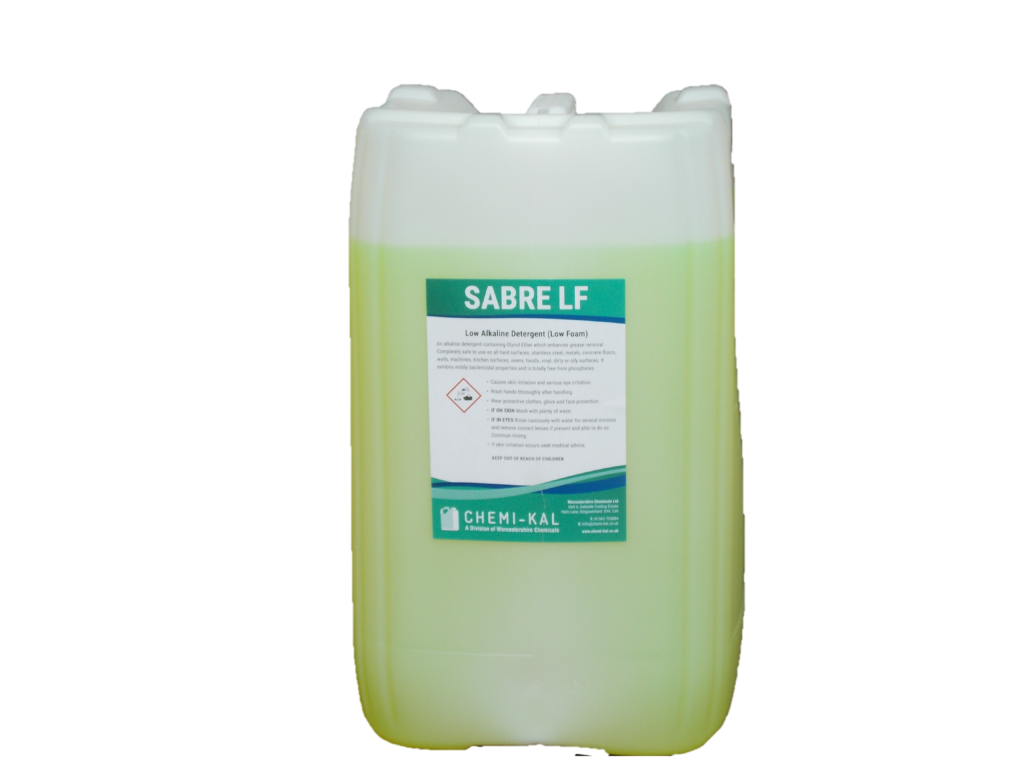Sabre Low Foam Hard Surface Cleaner (2 x 5L, 20L, 210L containers)
