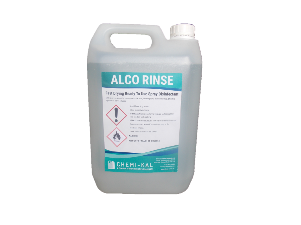 Alco Rinse Spray Disinfectant (2x5L Containers, 6x750ml Spray Bottles)
